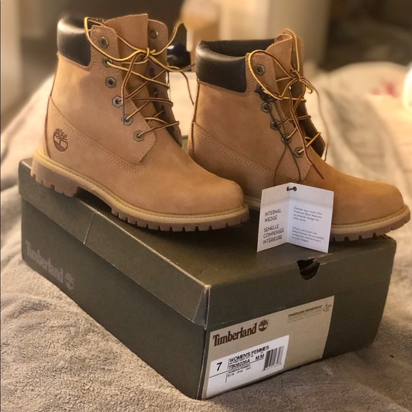 Timberland | Shoes | Womens Timberland Tan Boot With Internal Wedge ...
